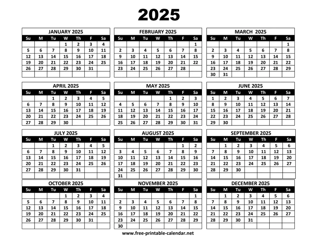Printable 2025 Calendar By Month With Lines - Free 2025 Calendar